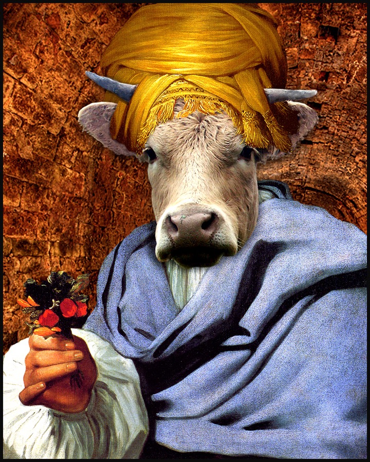 Cow in a Turban Holding a Nosegay | Wingspan Gallery | Carleton Wing